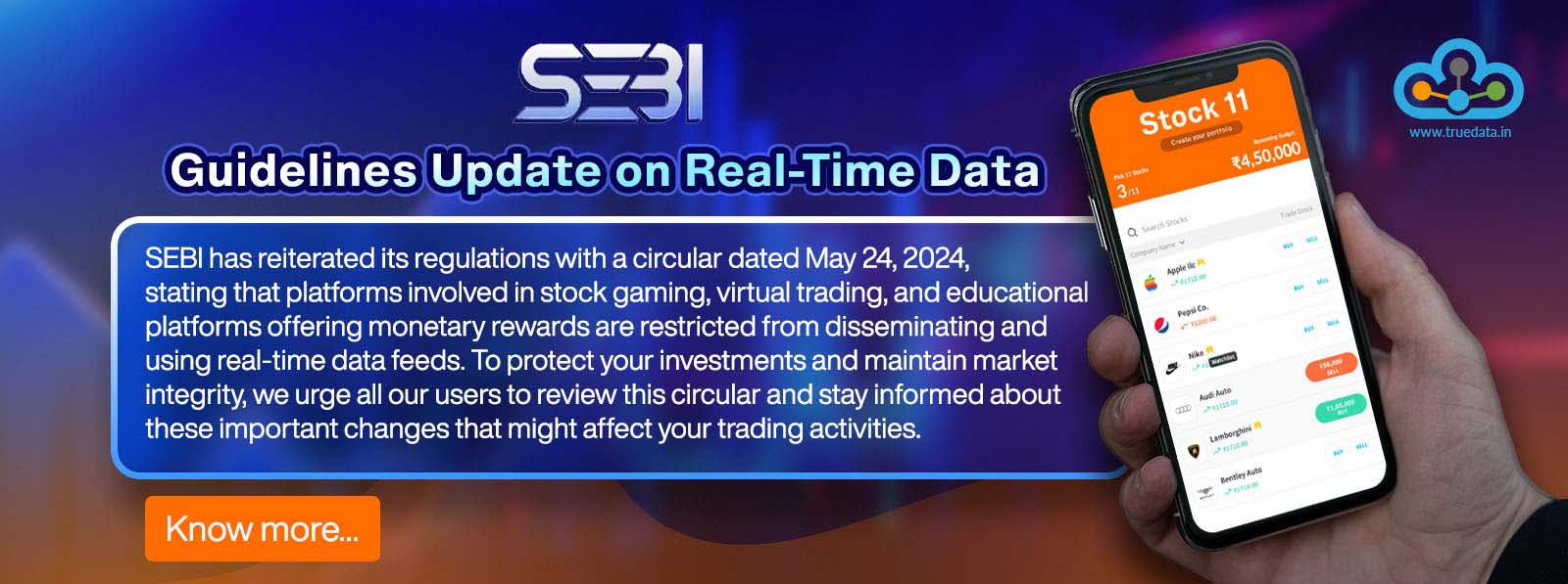 Authorized Data Vendor - Real-time NSE, BSE, MCX and Tick Data